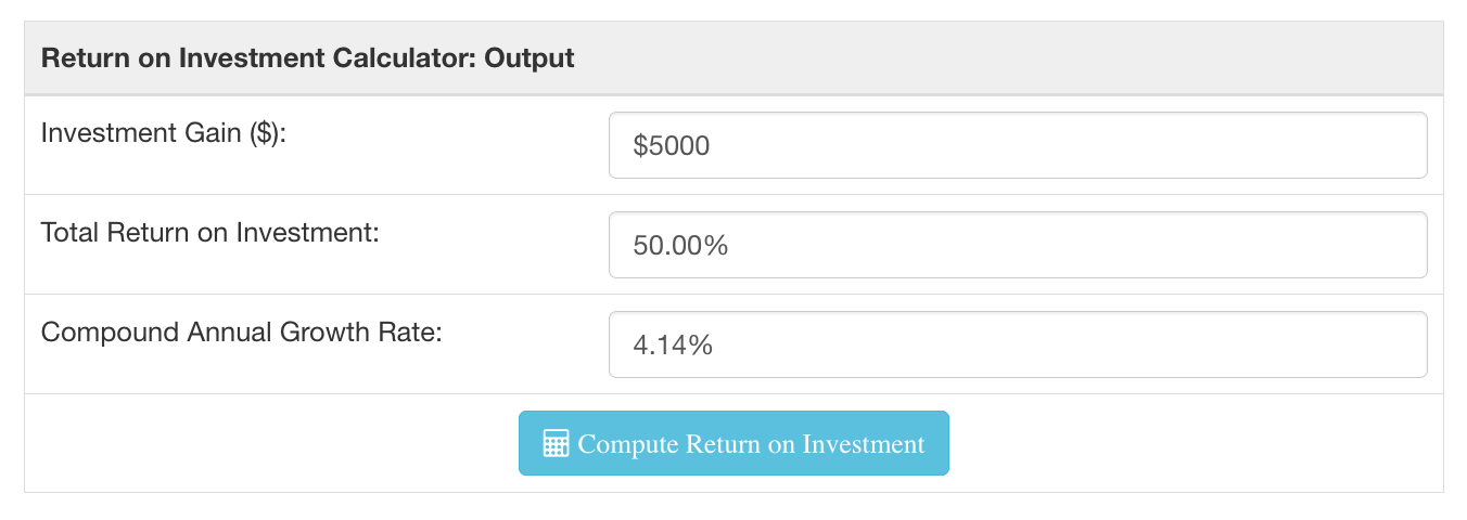 Return on Investment (ROI) Calculator