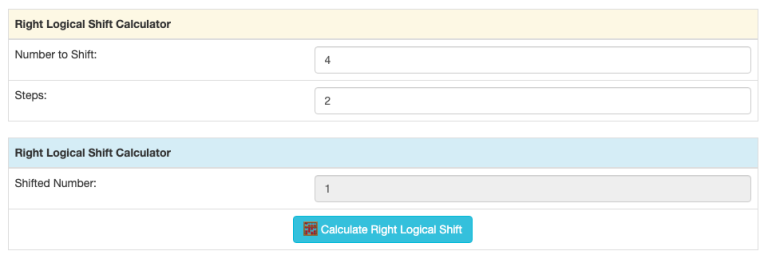 Right Logical Shift Calculator