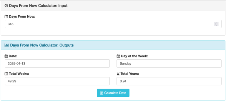 Days From Now calculator: Plan your future dates