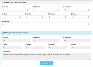 Multiply Time Calculator: extend and calculate time duration multiples