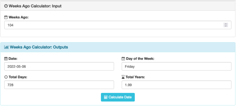 Weeks Ago Calculator: step back in time effortlessly